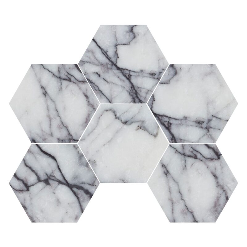 Lilac Marble Mosaic Hexagon 12,7 cm - Hexagon 5" - luxortilemosaic